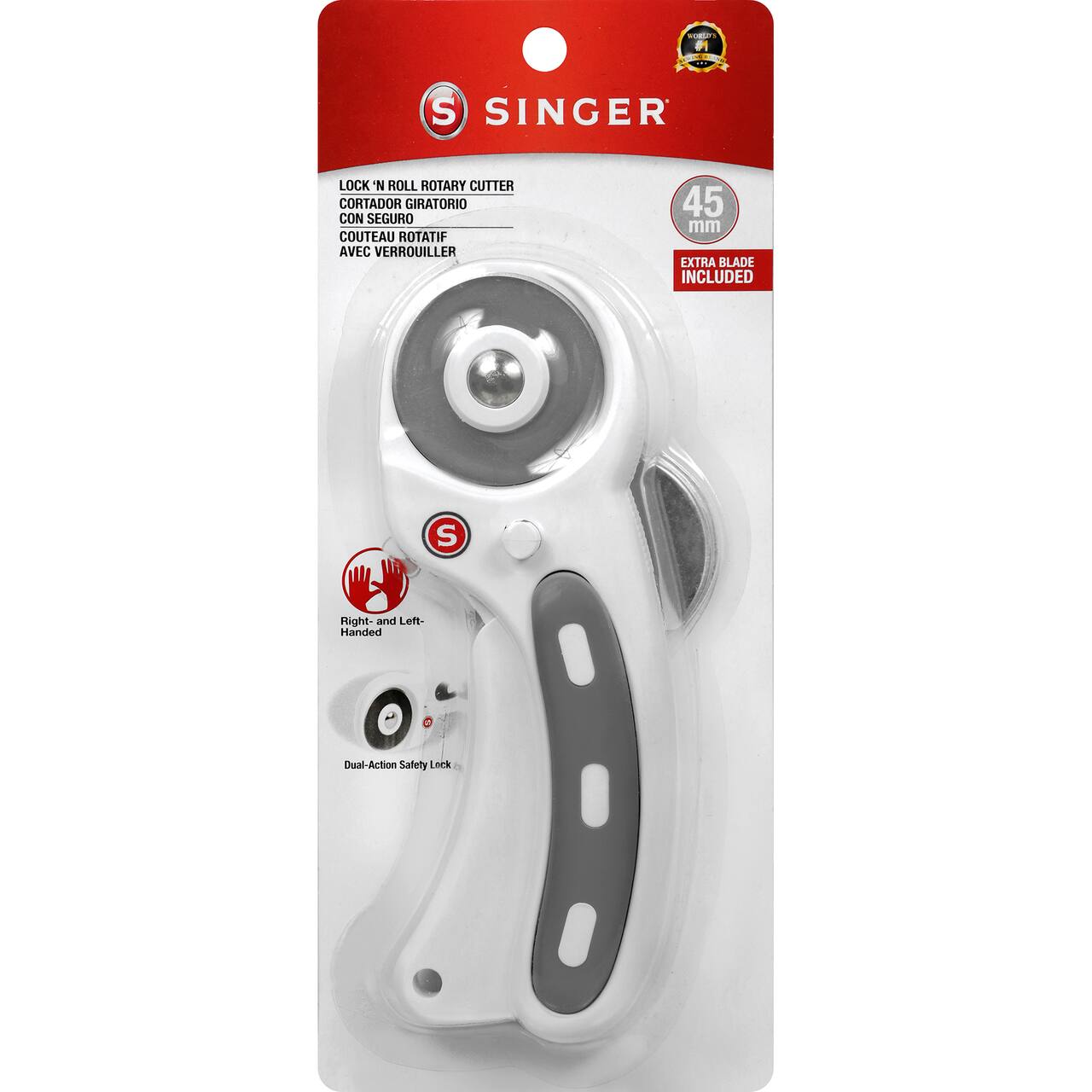 SINGER 45mm Rotary Cutter with Trigger Release & Blade Replacement ...